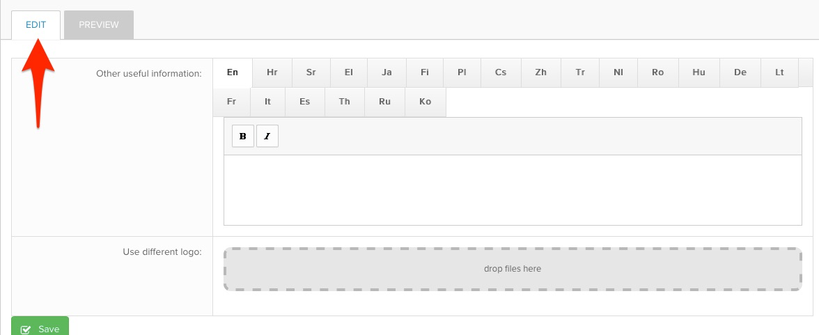 Confirmation template